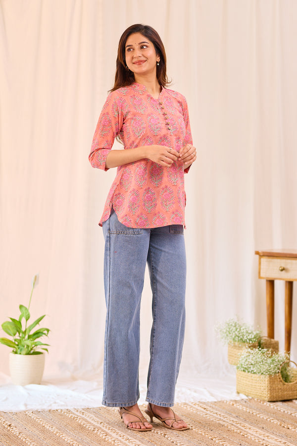 Hand Block Print Cotton Suits With Kota Doria Dupatta