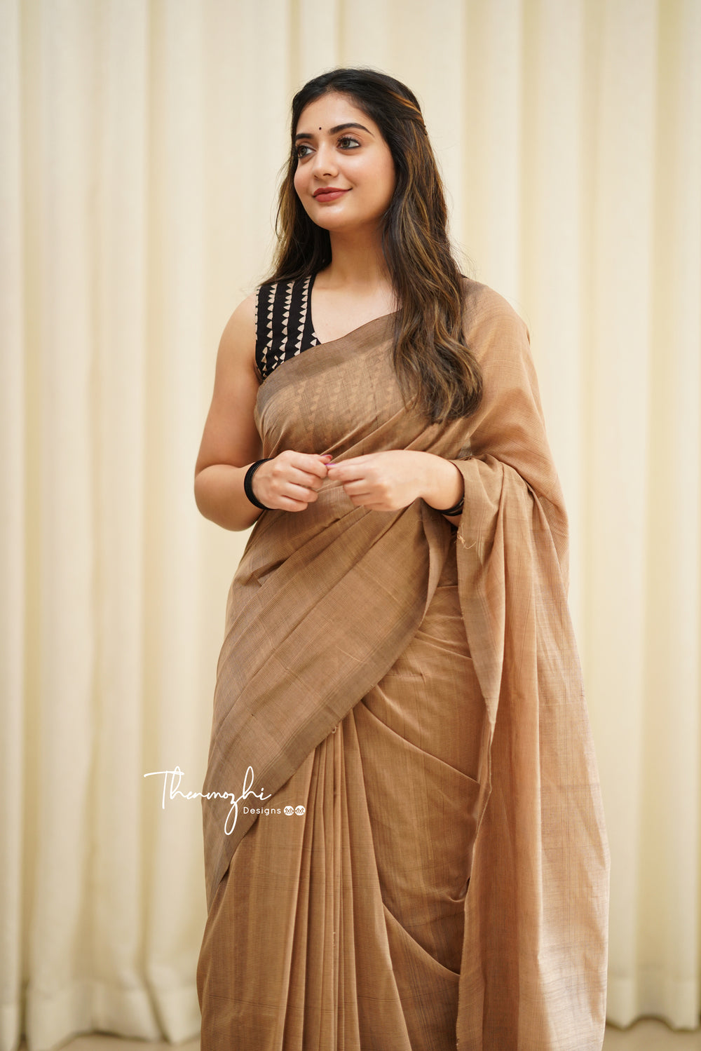 Buy Rust Brown Sarees For Women At Thenmozhi Designs