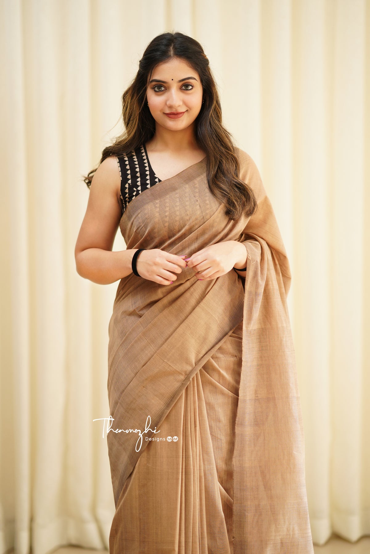 Buy Rust Brown Sarees For Women At Thenmozhi Designs